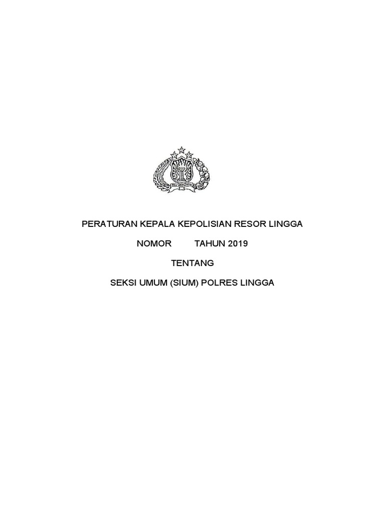SOP Seksi Umum Polres Lingga 2019 | PDF