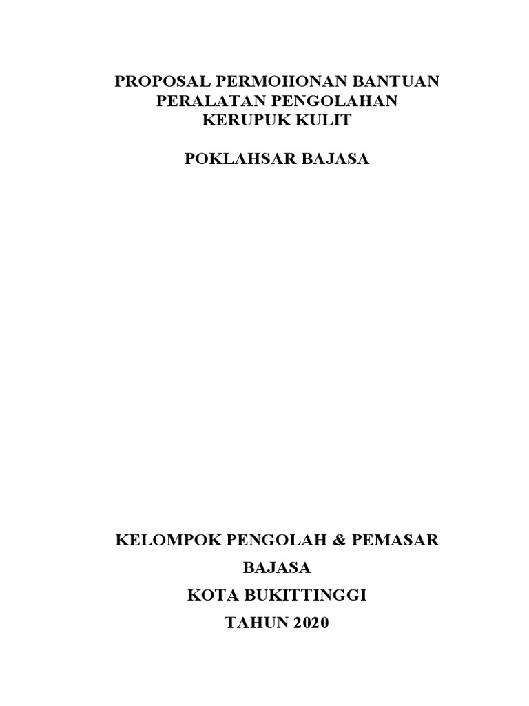 Proposal Bantuan Peralatan Kerupuk Ikan | PDF | Bisnis