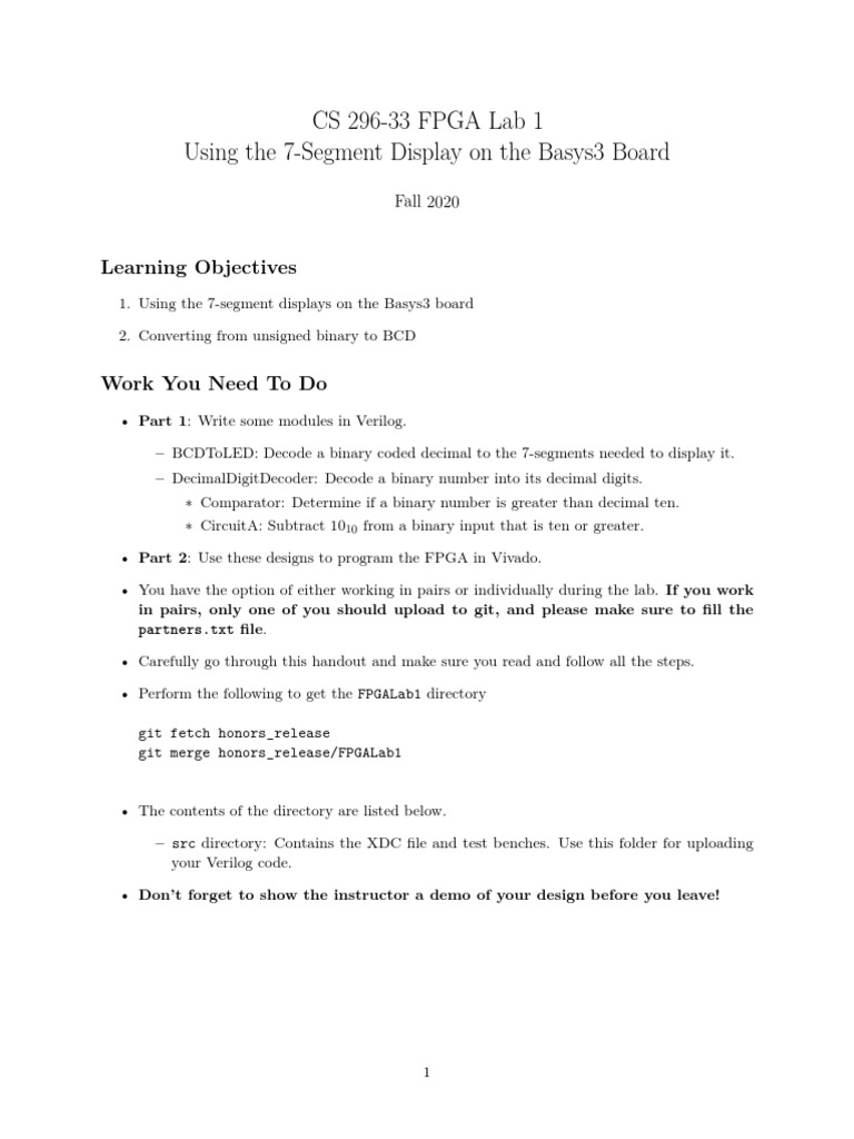 7 Segment Display Guide | PDF | Binary Coded Decimal | Computer Engineering