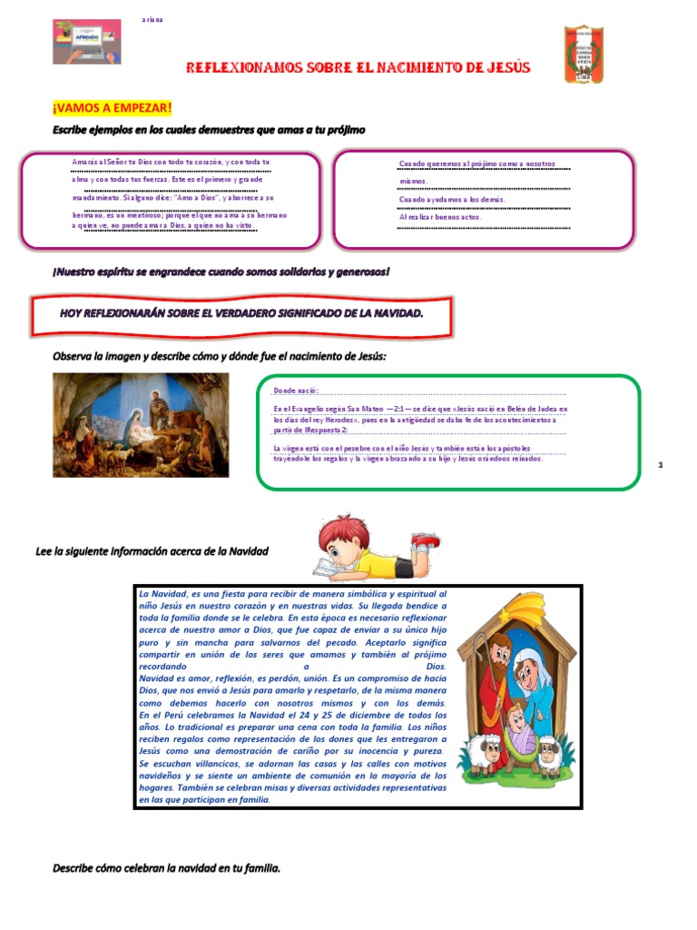 Reflexiones sobre el Nacimiento de Jesús | PDF | Navidad | Natividad De ...