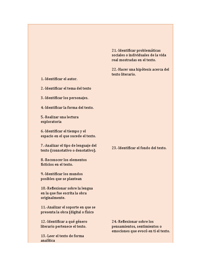 30 Pasos para Analizar Textos Literarios | PDF | Autor