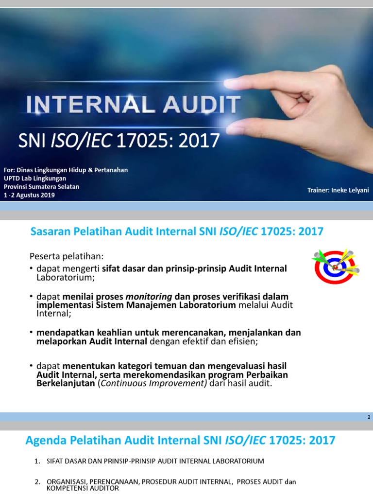Materi Pelatihan Audit Internal ISO 17025 - 2017 - Dinas LH Palembang - 1-2 Aug 2019 | PDF