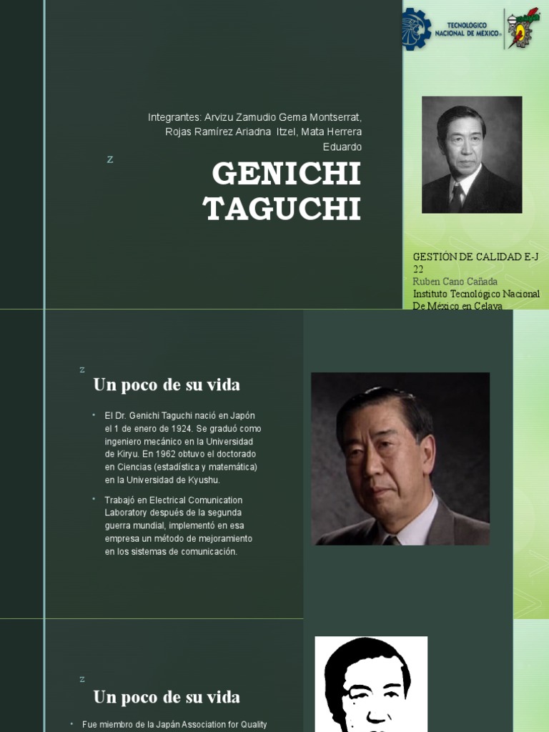 Genichi Taguchi | PDF | Calidad (comercial) | Economias