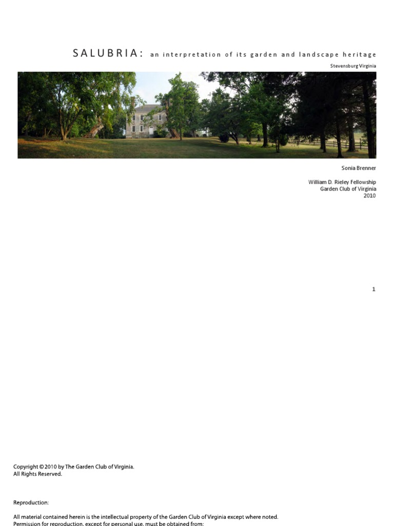 Salubria: An Interpretation of Its Garden and Landscape Heritage | PDF ...