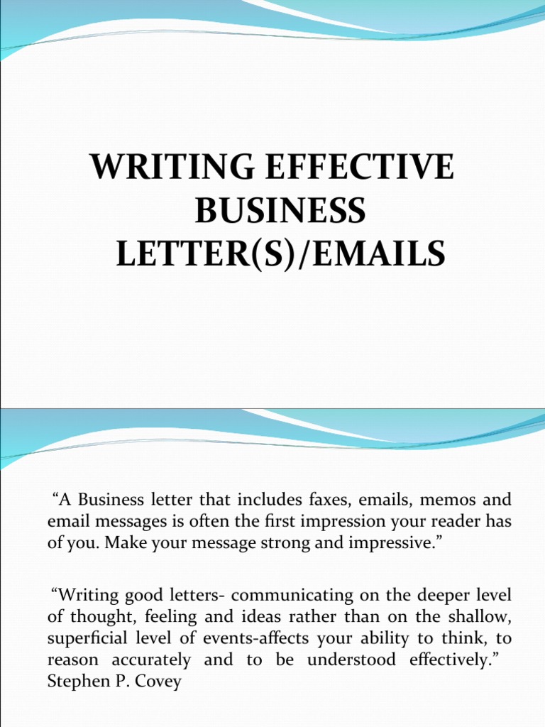 Writing Effective Business Letter (S) /emails | PDF | Communication ...