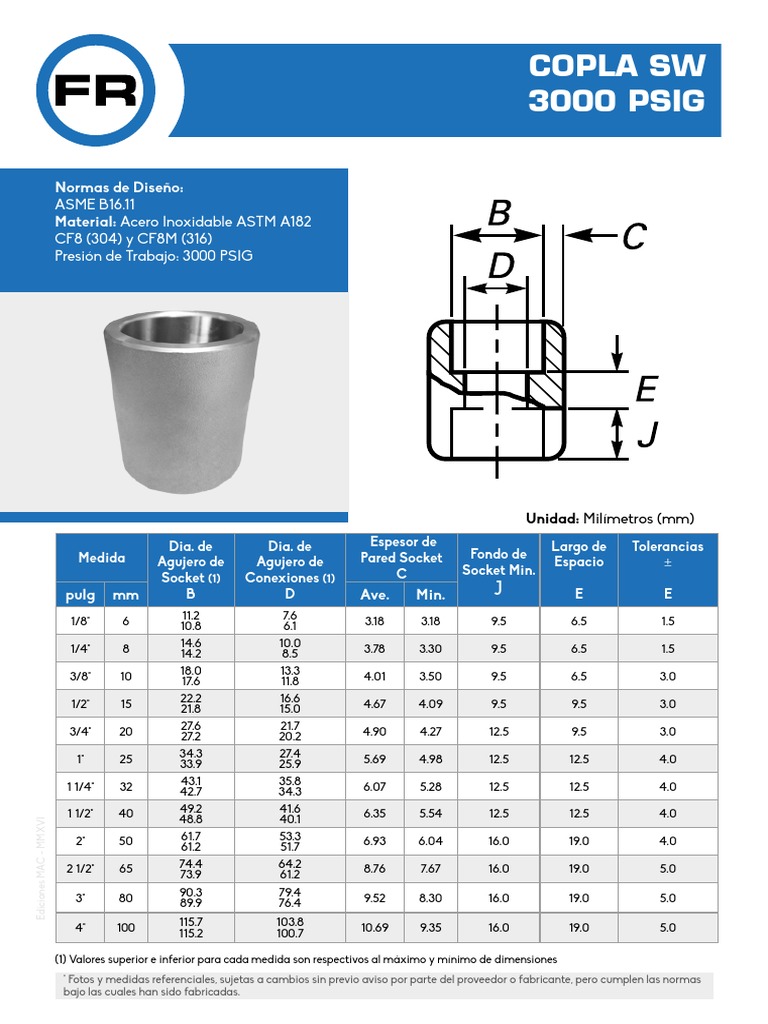 Copla Inox 3000LBS SW | Descargar gratis PDF | Acero | Hierro