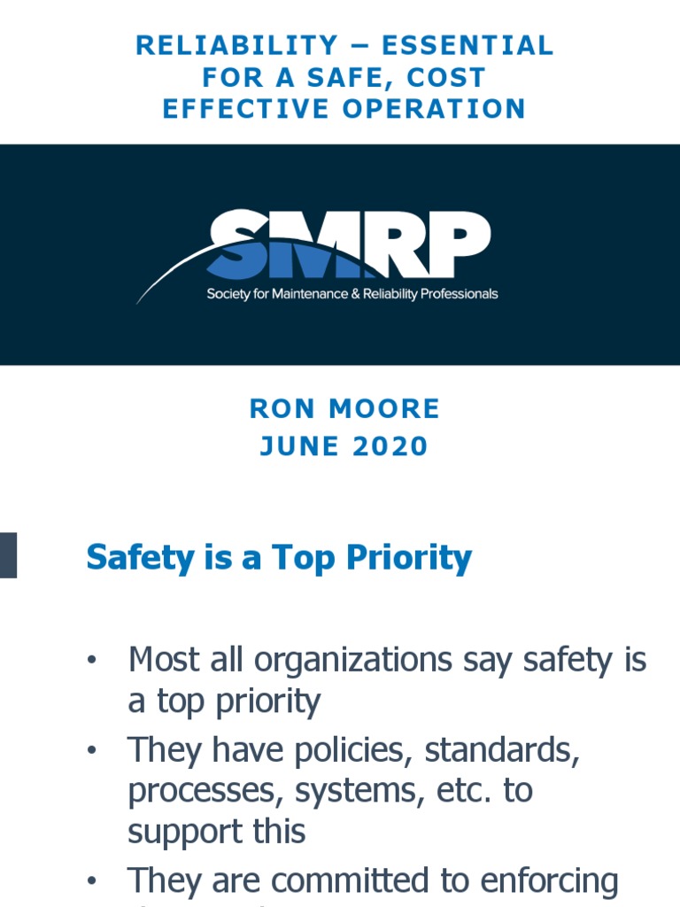 Reliability&Safety SMRPJune2020Rev2 | PDF | Reliability Engineering ...