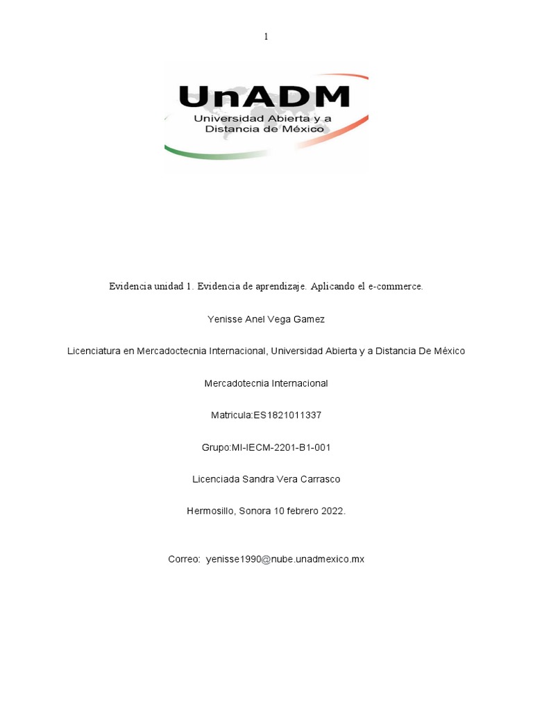 Iecm U1 Ea Yavg | PDF | Comercio electrónico | Moda