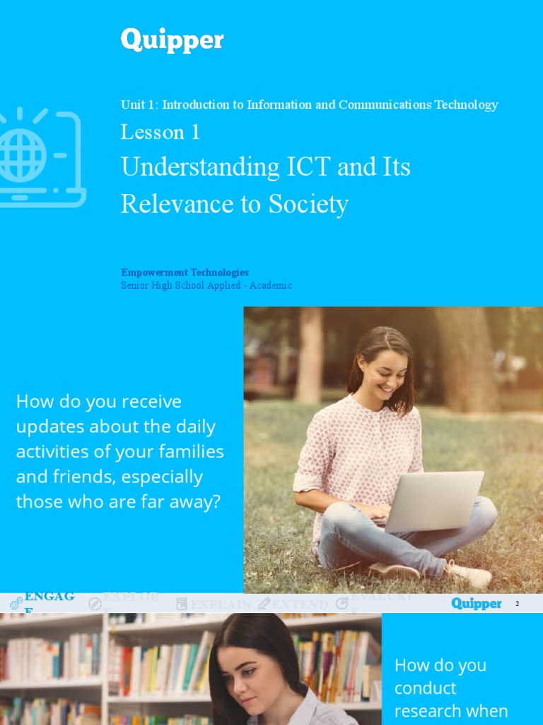 Understanding ICT and Its Relevance To Society | PDF | Educational ...
