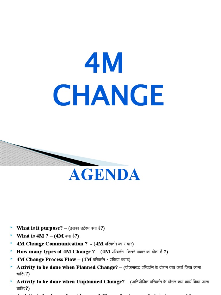 4M Change Management Overview | PDF | Business Process | Systems ...