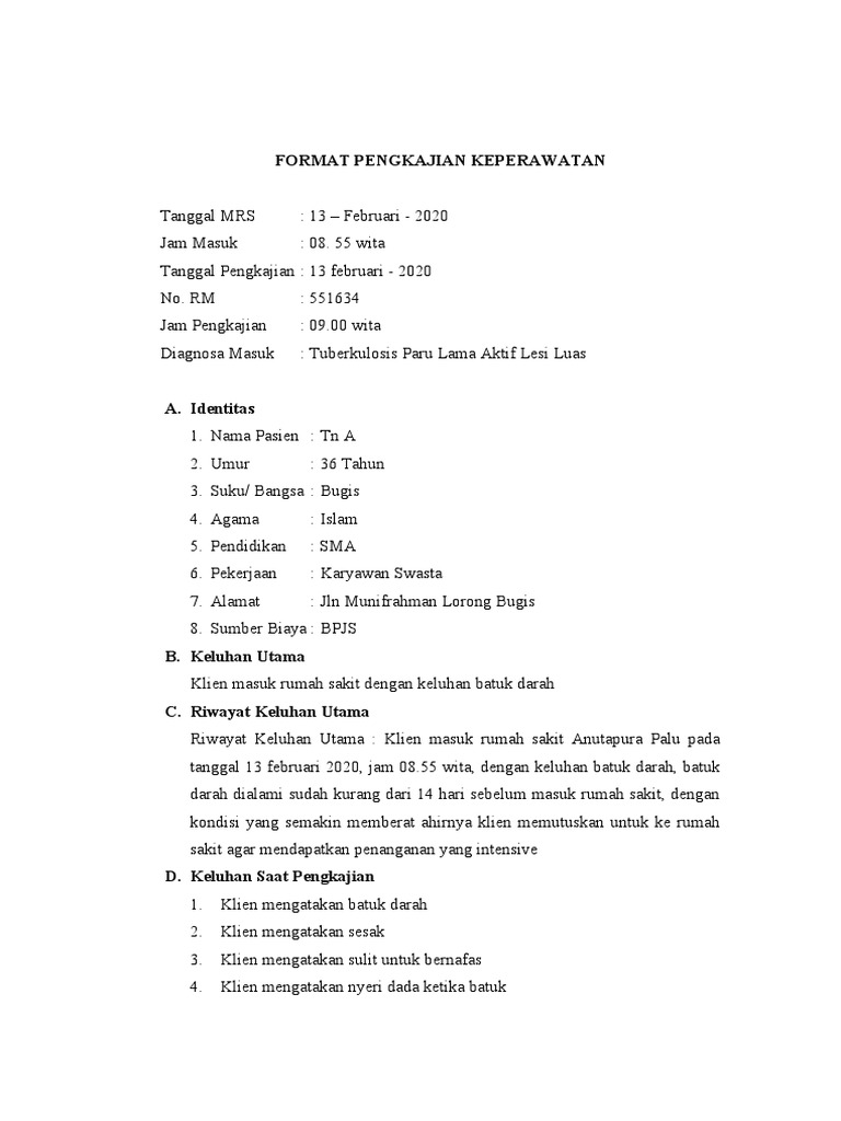 Pengkajian Asuhan Keperawatan | PDF