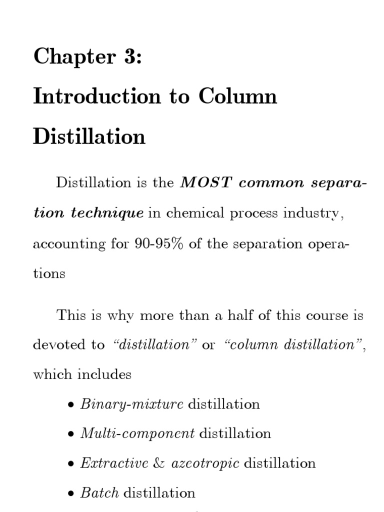 03 Introduction To Column Distillation | PDF | Distillation | Vapor