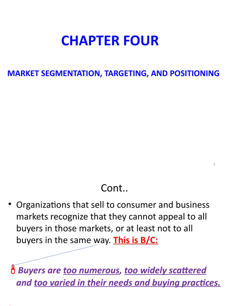 Chapter Four: Market Segmentation, Targeting, and Positioning | PDF ...