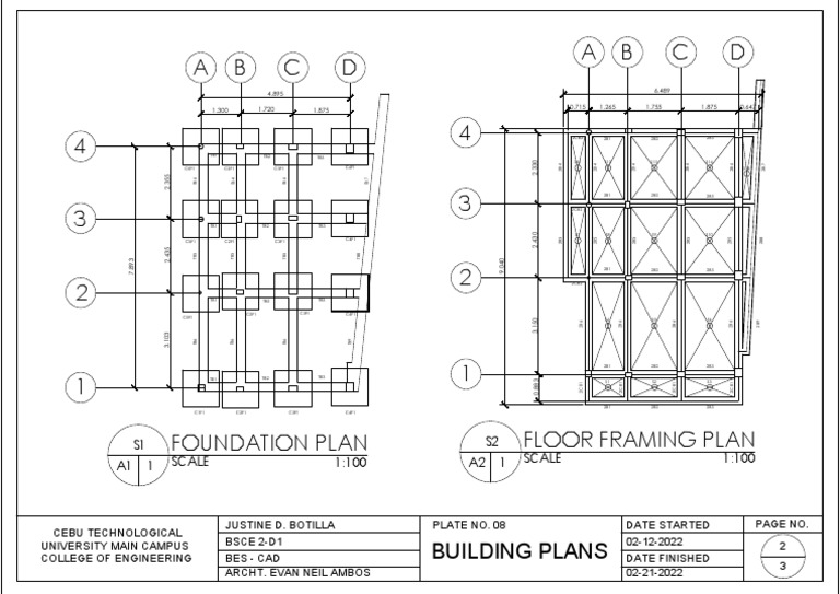 Foundation Plan and Floor Framing Plan | PDF