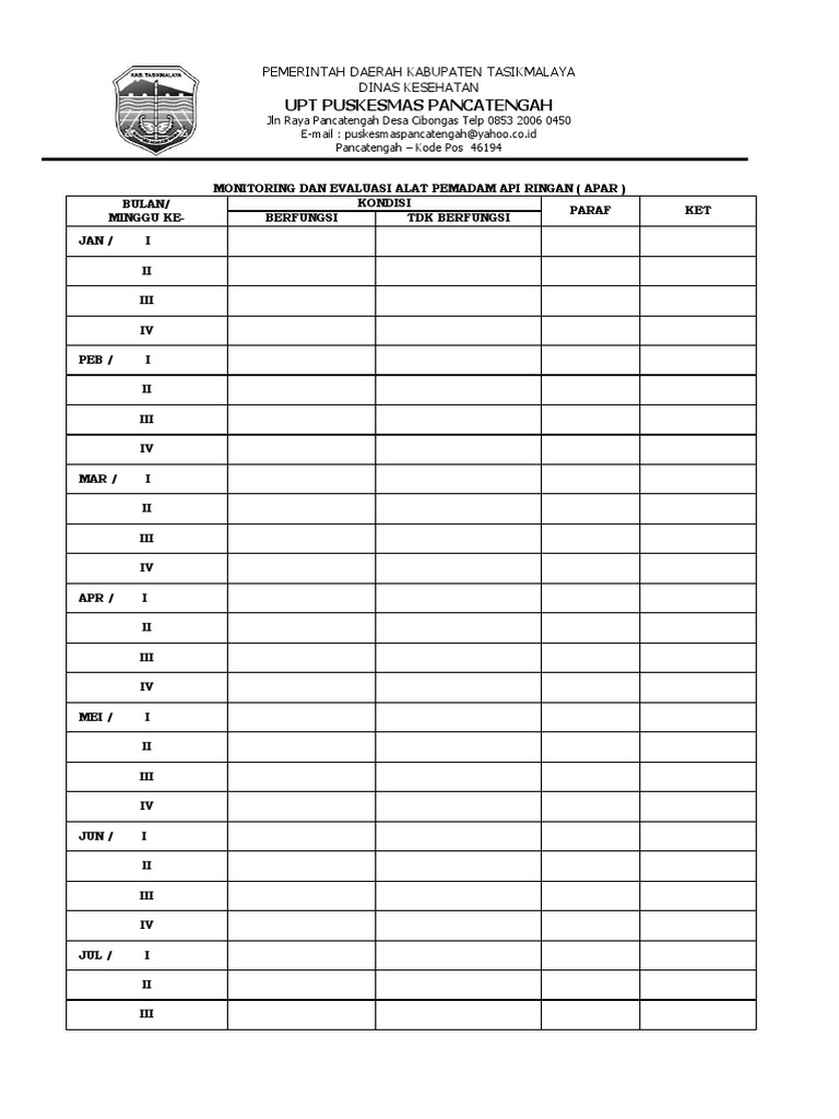 2.6.1.4 Kartu Monitoring Pemeliharaan APAR | PDF