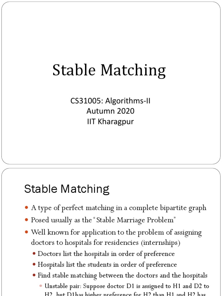 6 Stable Matching | PDF | Mathematical Relations | Graph Theory
