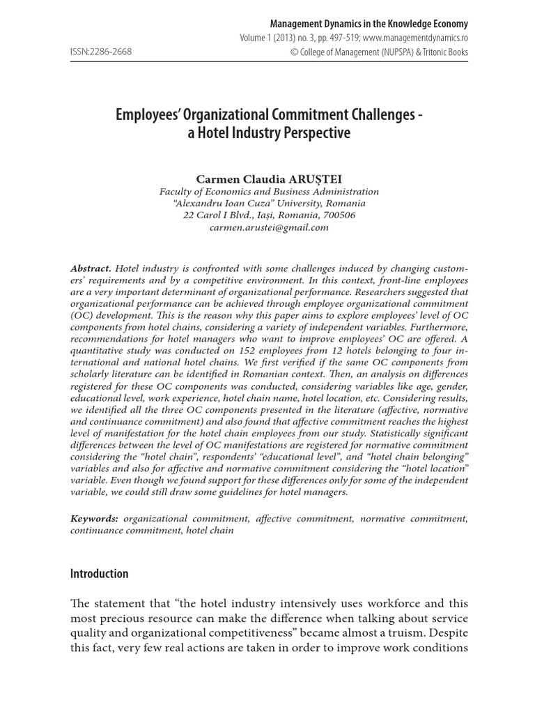 Organizational Commitment Challenges | PDF | Human Resource Management ...