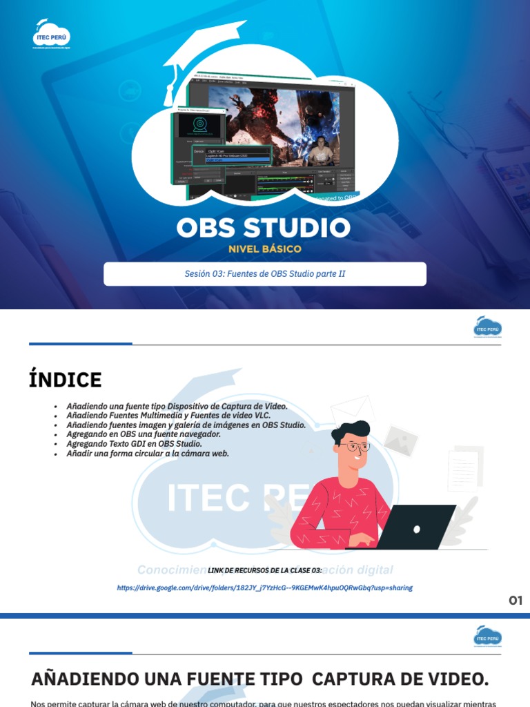 Manual Clase 03 - Obs Studio | PDF | Multimedia | Informática