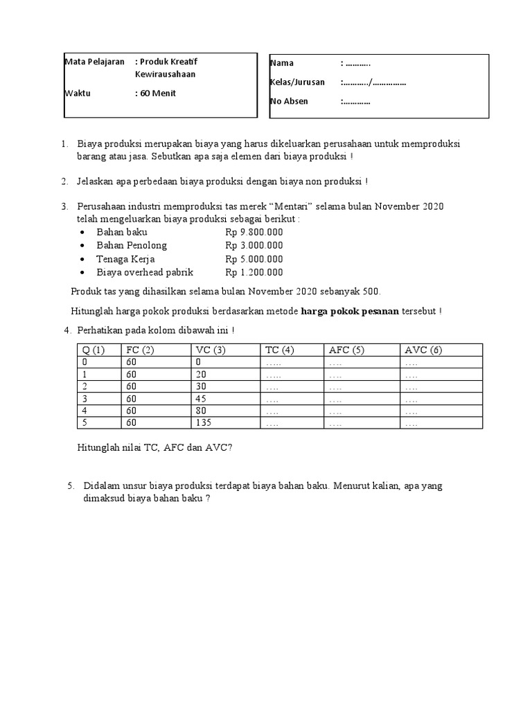 Kelas Xii Akl Dan Otkp Mapel PKK | PDF