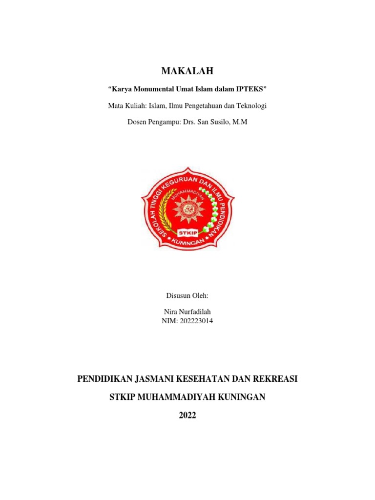 Makalah Islam, IPTEK - Nira Nurfadilah - PJKR 4a-Dikonversi | PDF