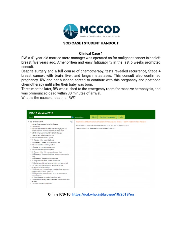 SGD Case 1 Student Handout | PDF