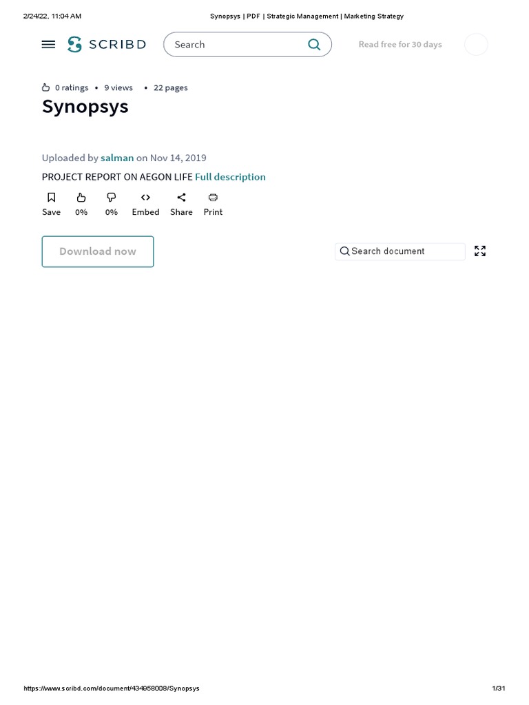 Synopsys - PDF - Strategic Management - Marketing Strategy | PDF | Marketing Strategy ...
