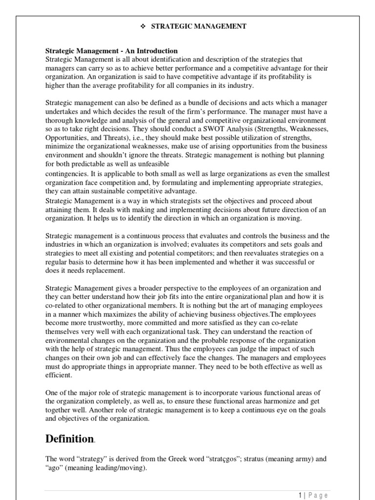 Strategic Management | PDF | Strategic Management | Goal