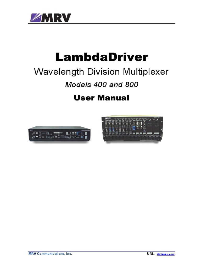 Fiber Driver LD 400 and 800 User Guide - MRV-UG-LD400-800 | PDF ...