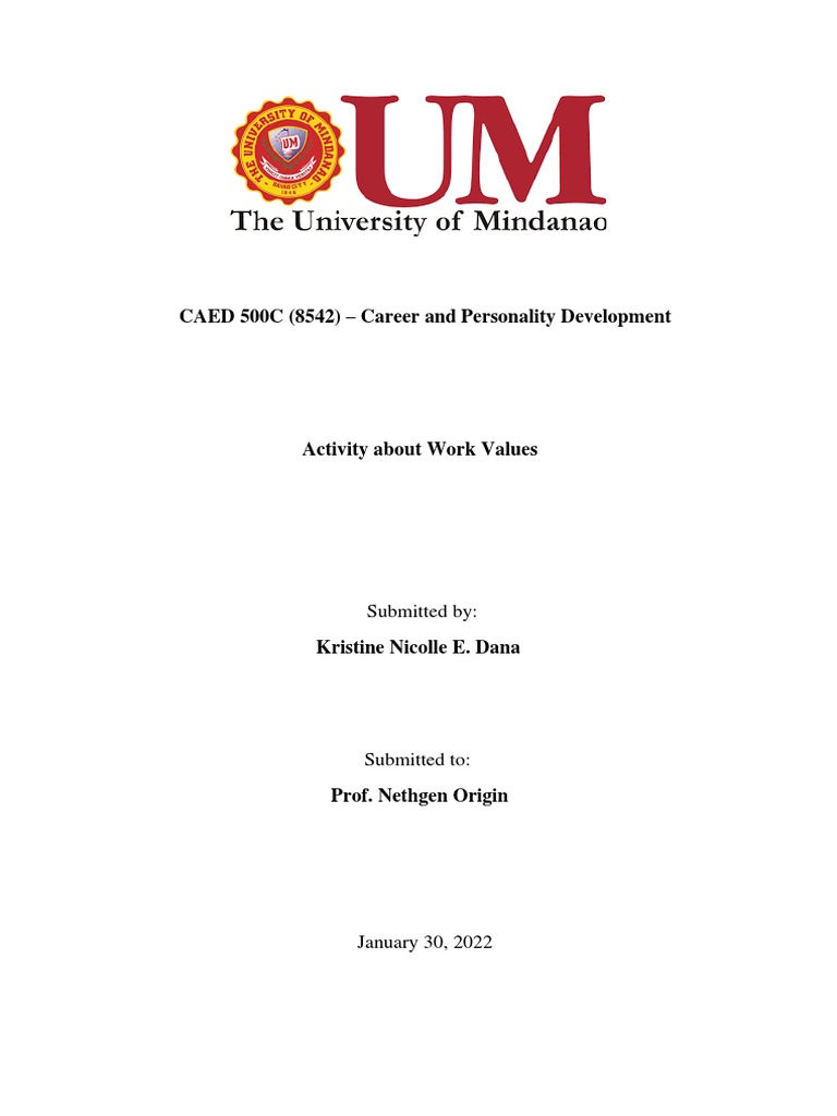 Work Values for Career Success | PDF | Psychological Concepts | Applied ...