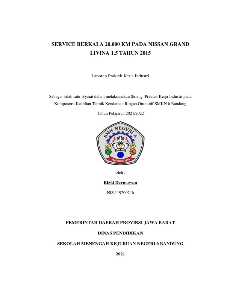 Laporan Service Berkala Nissan Livina | PDF