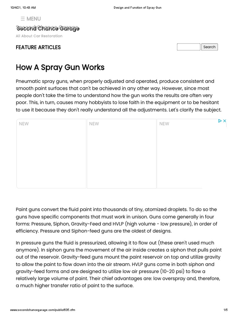 Design and Function of Spray Gun | PDF | Valve | Mechanical Engineering