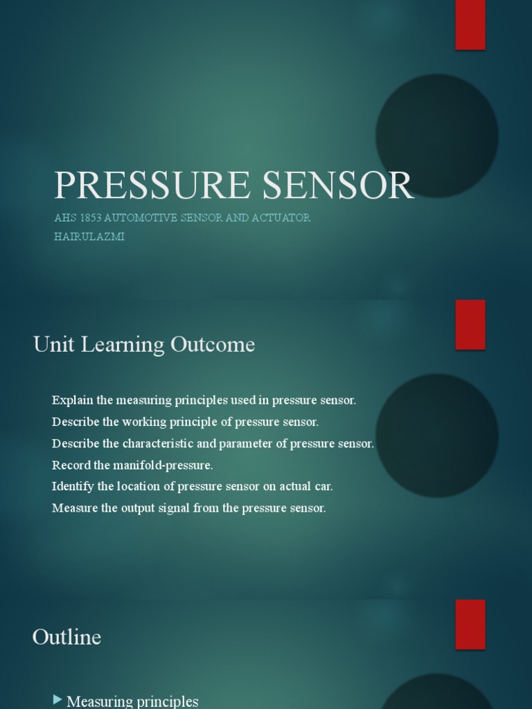 Pressure Sensor | PDF | Fuel Injection | Turbocharger