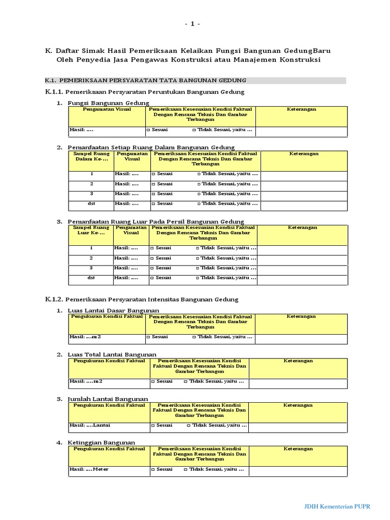 DAFTAR SIMAK SLF - Sederhana LT 2 | PDF