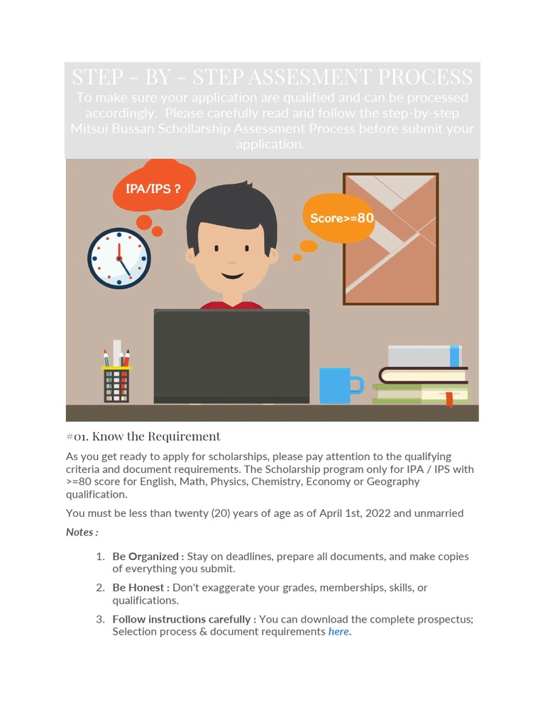 Step - by - Step Assesment Process Mbkscholarship | PDF | Test ...