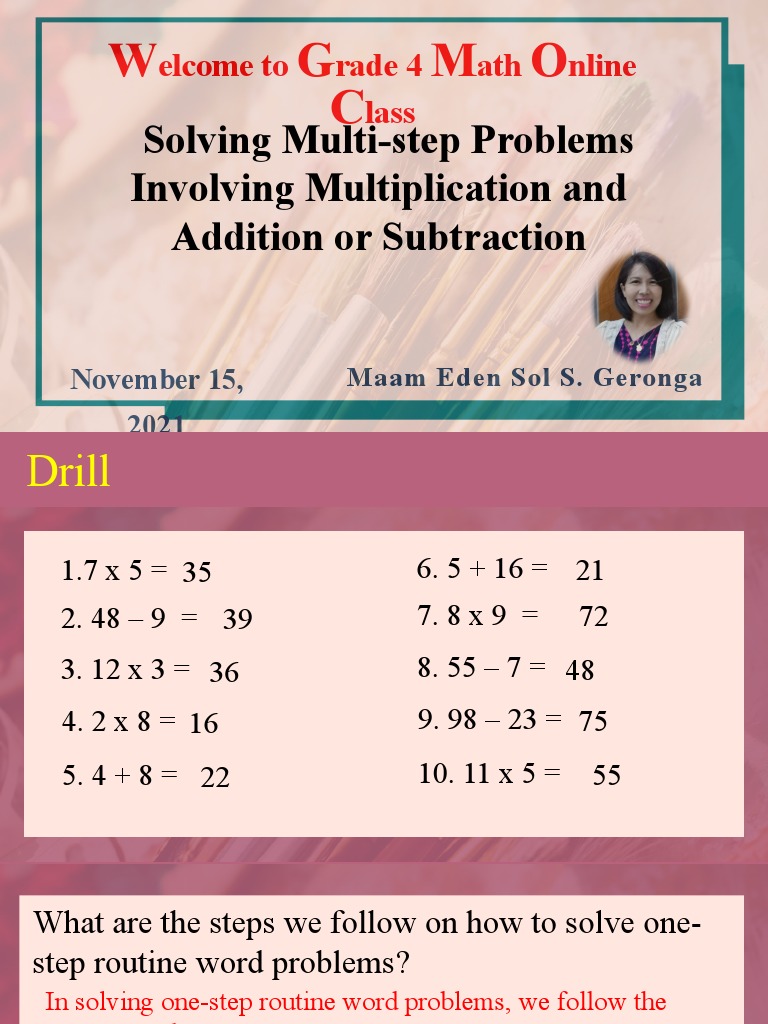 Quarter 1 Module 9 Solving Multi-Steps Original Problem1 | PDF | Cognition