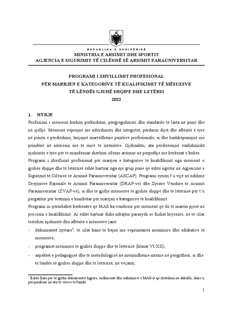 Gjuhe Shqipe Dhe Letersi | PDF