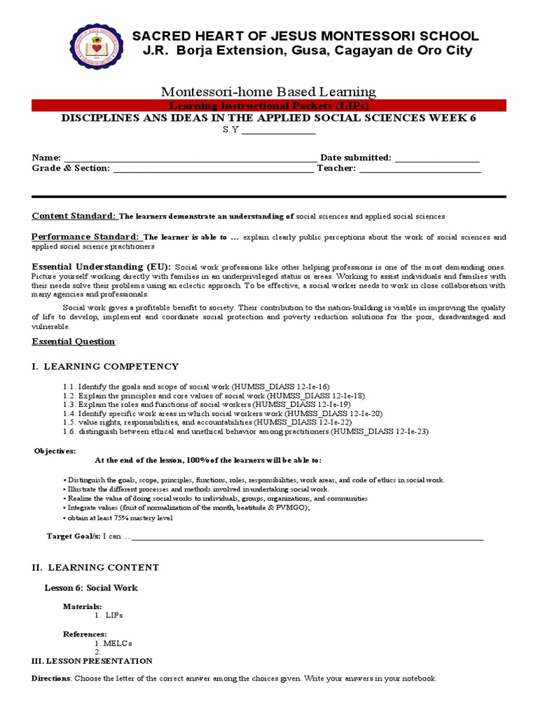 Lips Diass Week 6 | PDF | Social Work | Concept