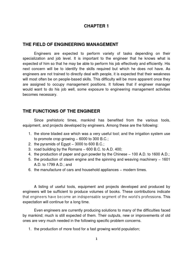 CHAPTER+1+Engineering+Management+by+Dr +Robert+Medina | PDF | Engineer ...
