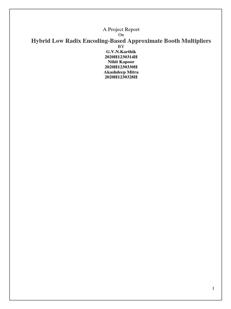 Hybrid Low Radix Encoding Multipliers | PDF | Multiplication | Arithmetic