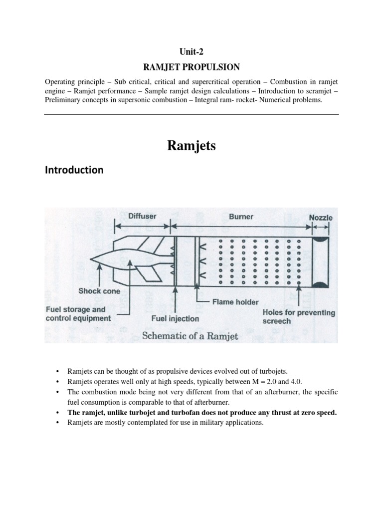 Ramjet and Scramjet Propulsion | PDF | Jet Engine | Rocket Engine