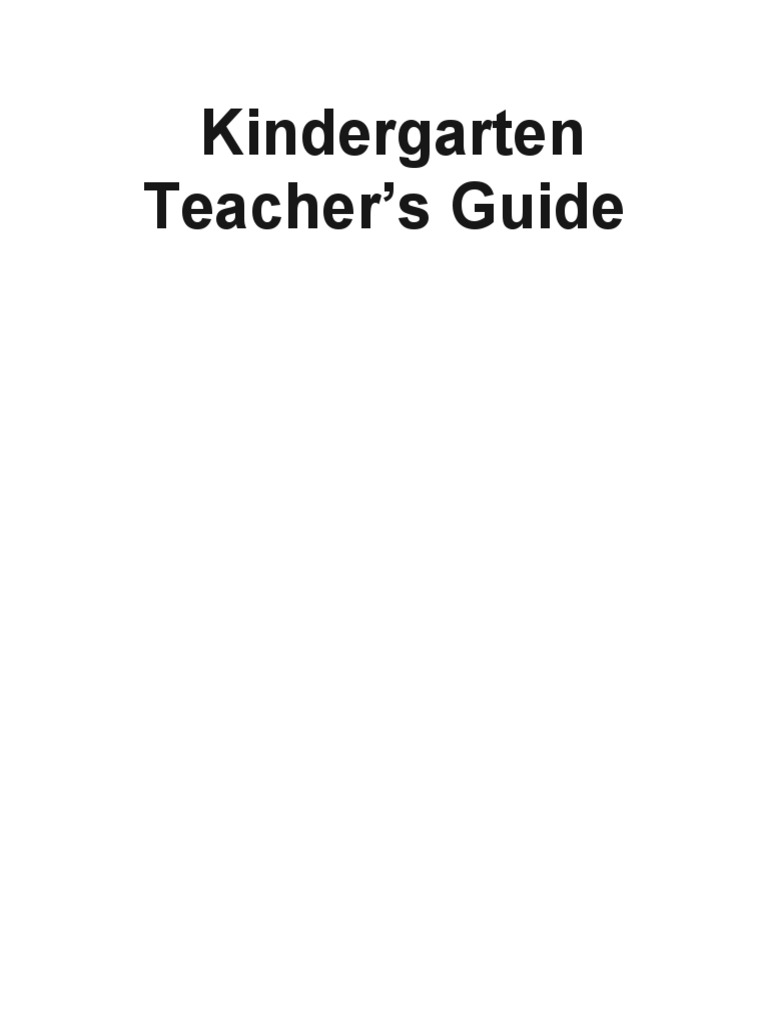 KTG Final Version - Single Pages - Word | PDF | Curriculum | Kindergarten