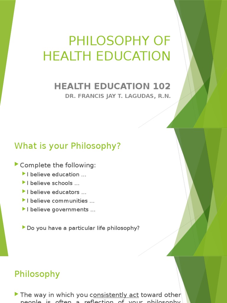Philosophy of Health Education | PDF | Health Education | Behavior