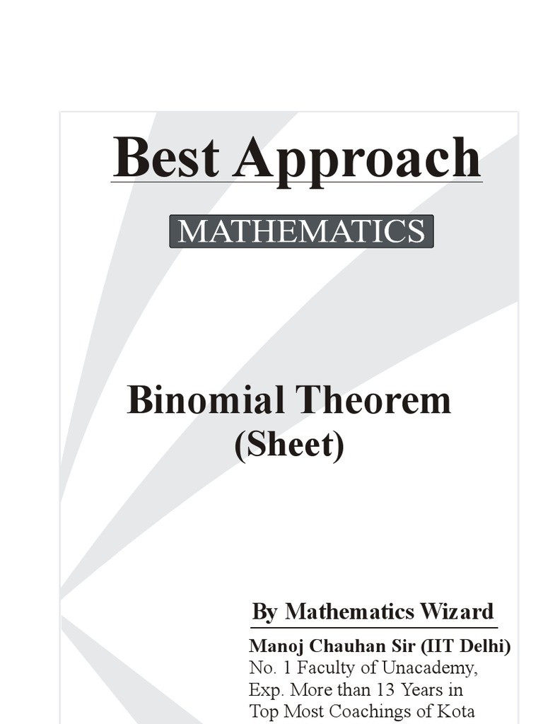 Binomial Theorem - Sheet | PDF | Numbers | Abstract Algebra
