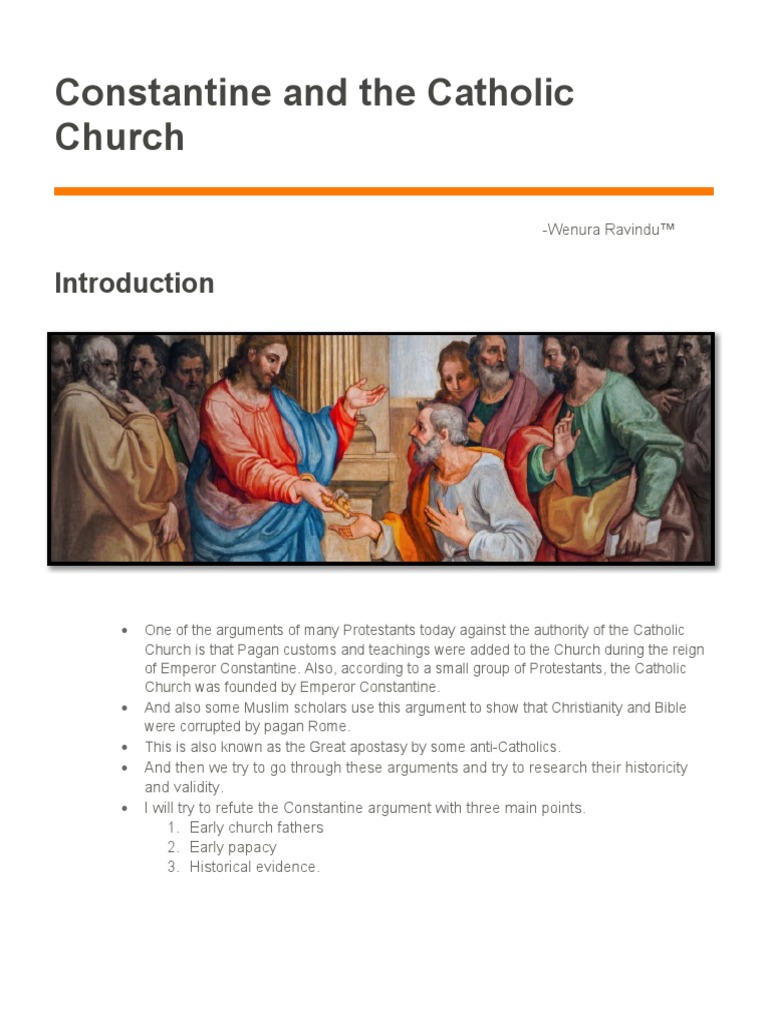 Constantine's Role in Catholic Origins | PDF | Catholic Church | Pope
