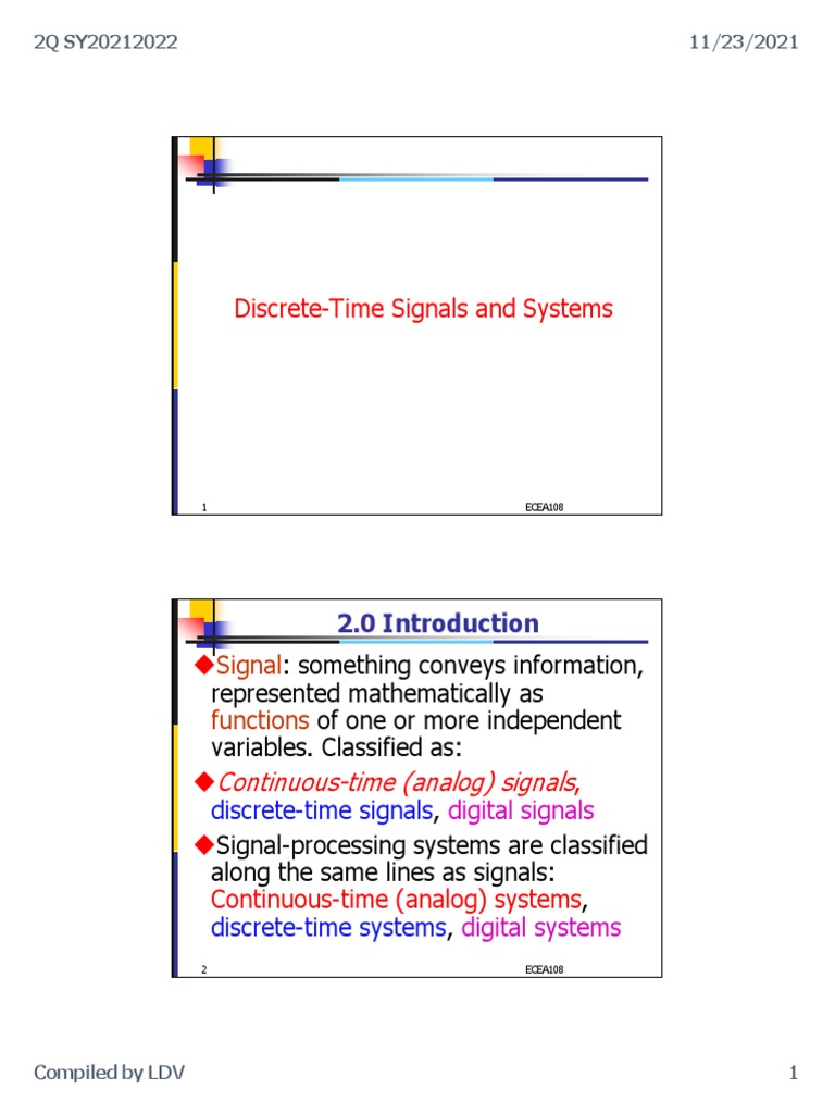 Discrete-Time Signals and Systems | PDF | Discrete Time And Continuous Time | Computer Science