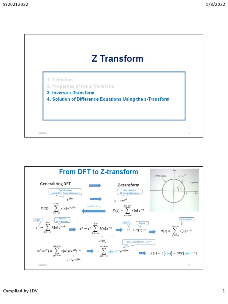 From DFT To Z-Transform | Download Free PDF | Computer Engineering ...