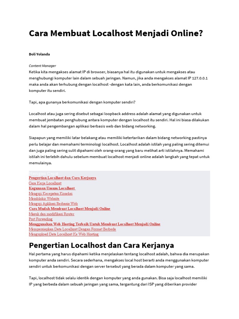 Cara Mengonlinekan Localhost dengan IP Public | PDF | Komputer ...