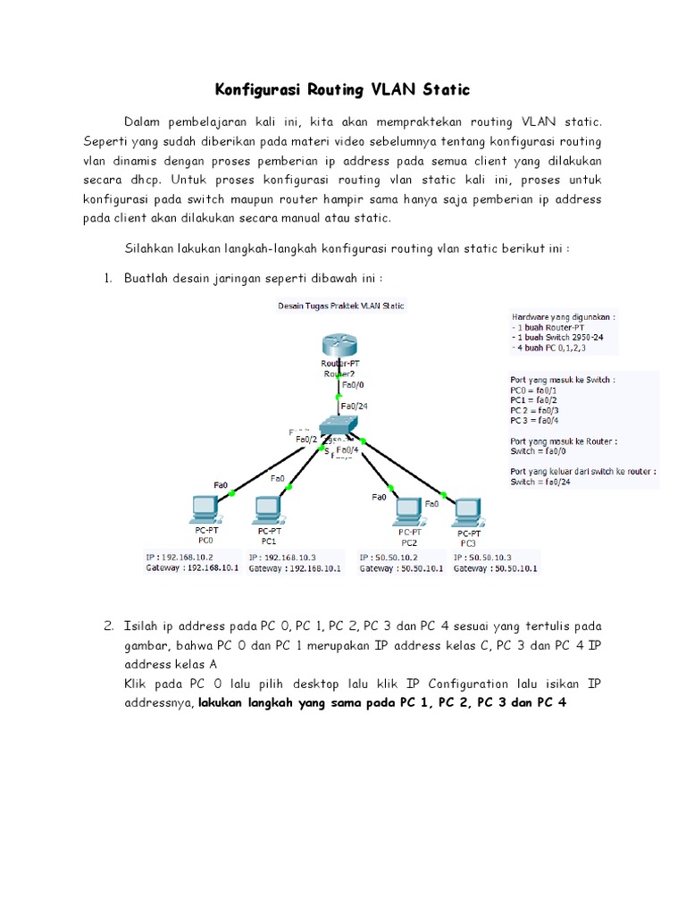 Modul Konfigurasi Routing VLAN Static | PDF