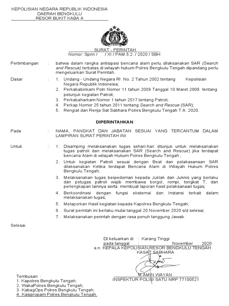 SPRIN GAS PATROLI BENCANA ALAM Dan SAR | PDF