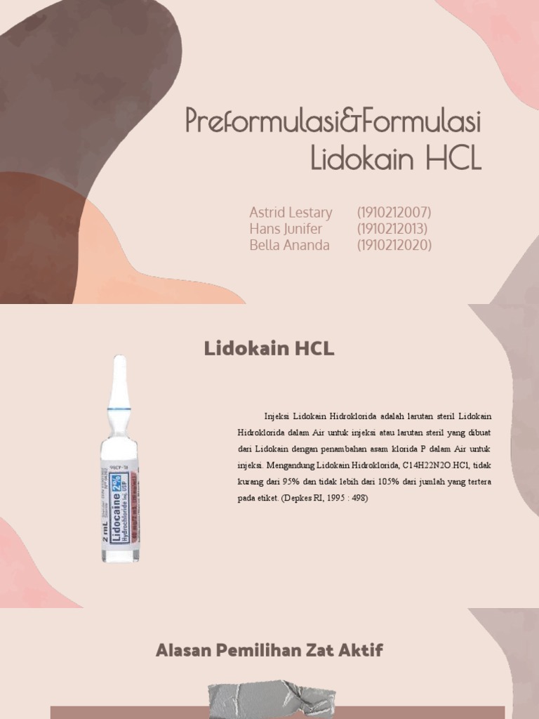 Preformulasi Lidokain HCL | PDF